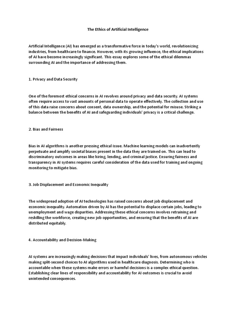 The Ethics of Artificial Intelligence | PDF | Artificial Intelligence ...