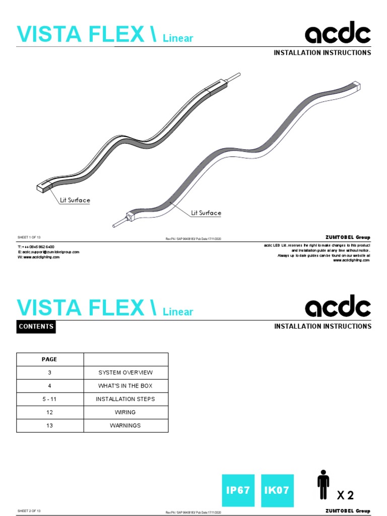 Vista Flex Linear Installation Guide | PDF | Extrusion | Industrial ...