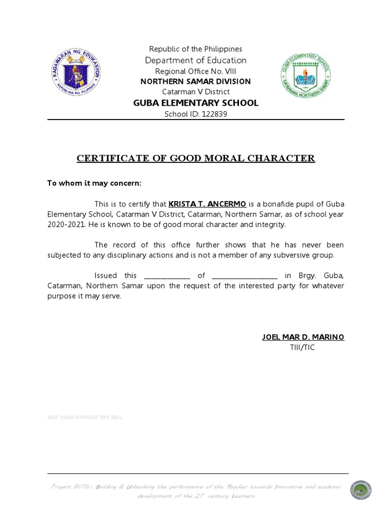 Good Moral | PDF