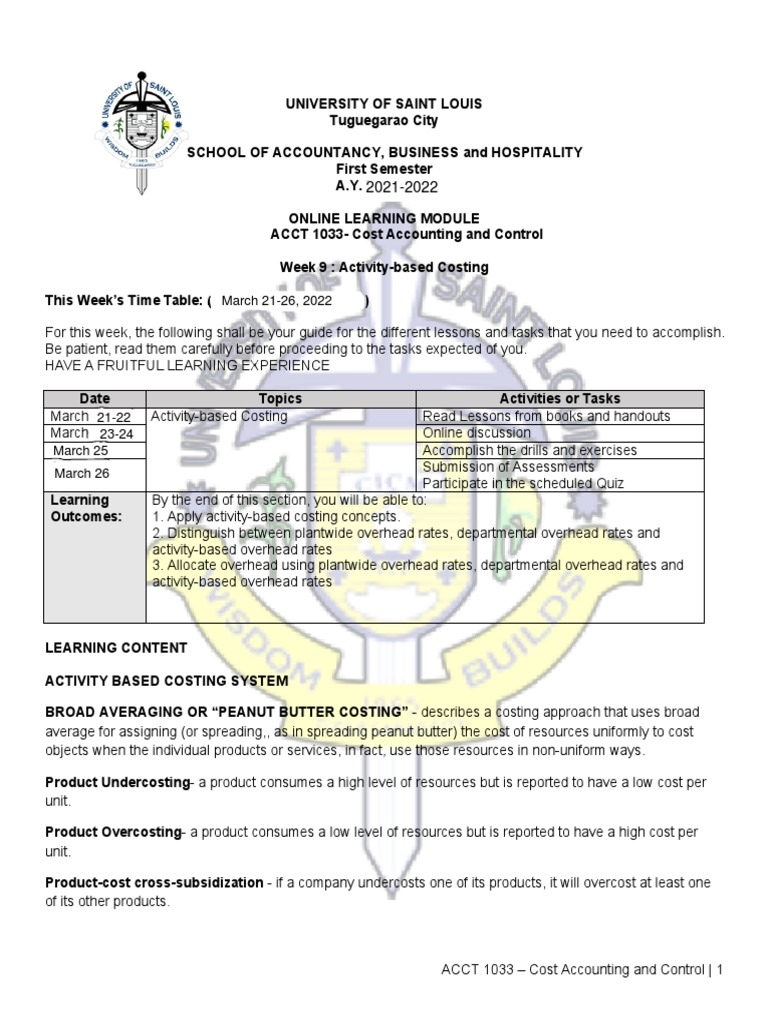 Activity-Based Costing Overview | PDF | Cost | Cost Accounting