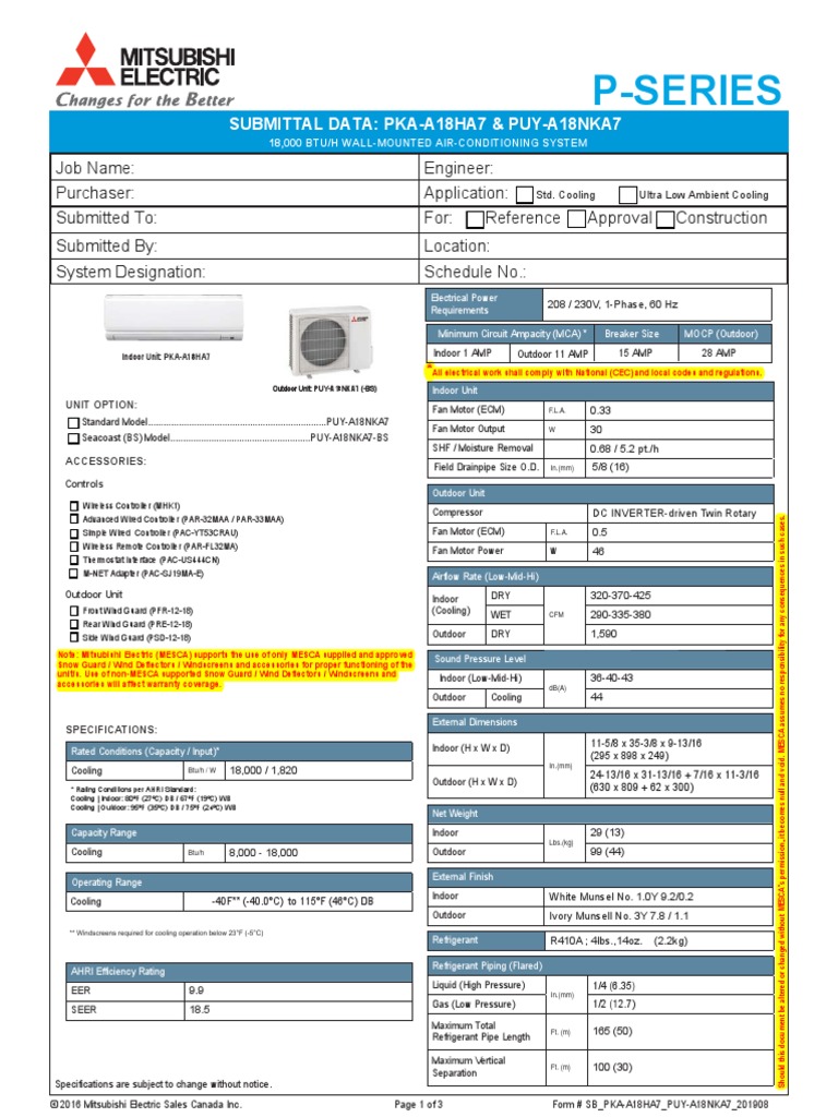 SB Pka-A18ha7 Puy-A18nka7 (-BS) 201908 | PDF | Electrical Wiring | Building Engineering