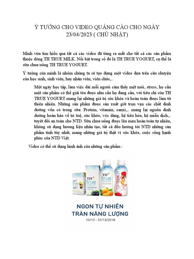 Ý Tư NG Cho Video Qu NG Cáo | PDF