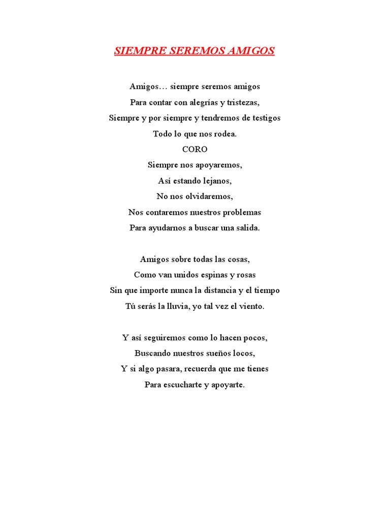 Siempre seremos amigos por siempre | PDF