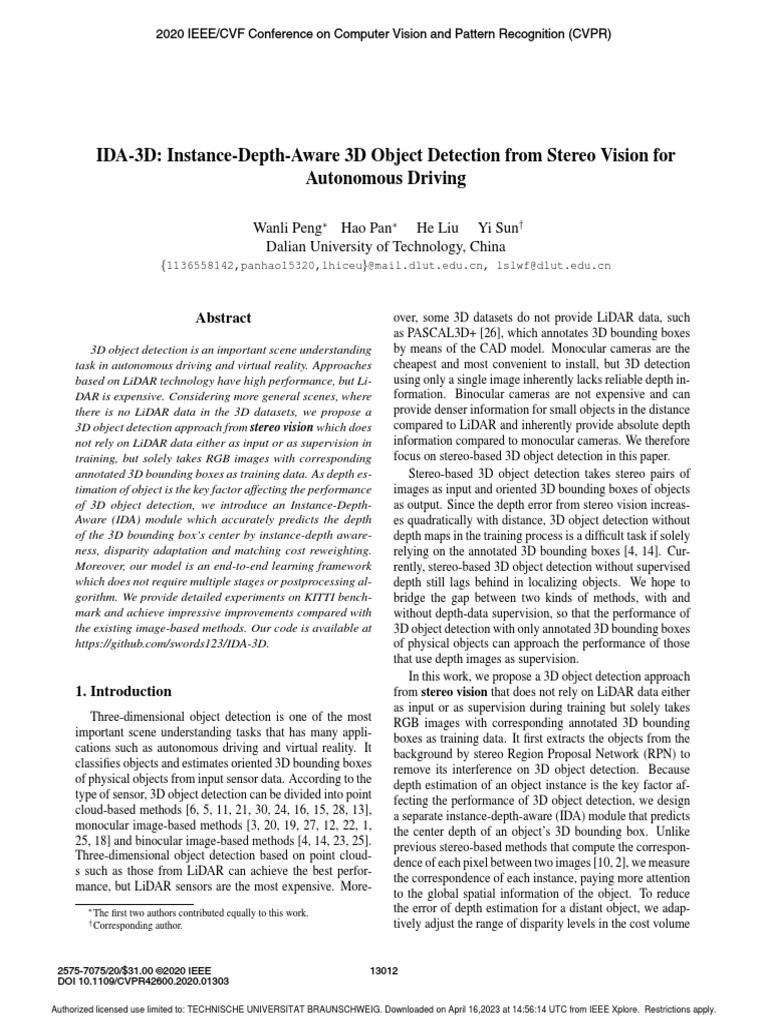 Ida 3d Instance Depthaware 3d Object Detection From Stereo Vision For 0015