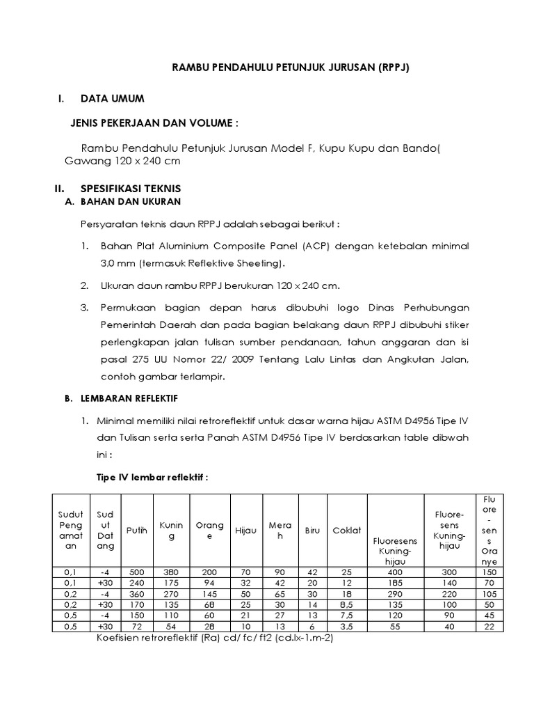 Spesifikasi Teknis RPPJ | PDF