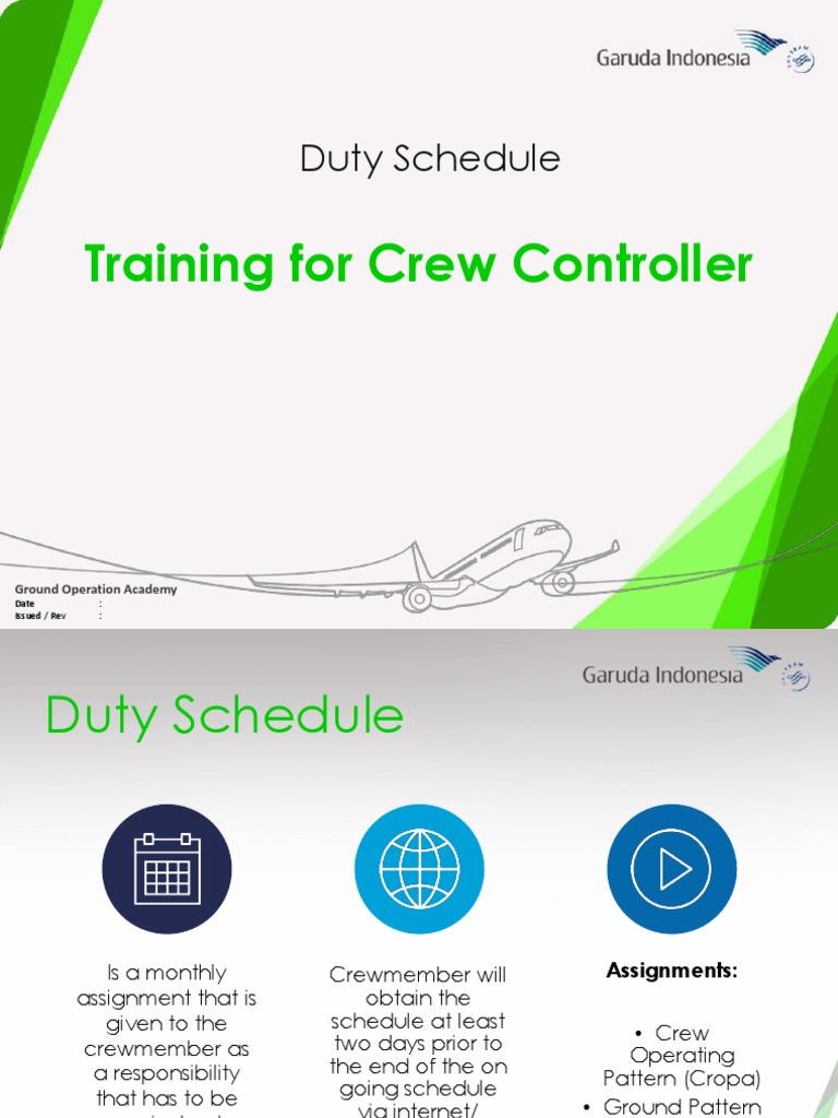 Training For Crew Controller 2018 - Modul 3 - Duty Schedule - H | PDF | Transport Safety | Aircraft