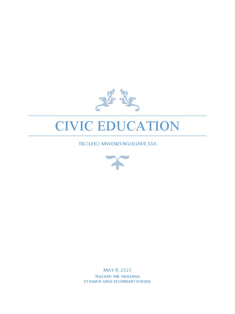 Civic Education - Tilo | Download Free PDF | Sources Of Law | Treaty
