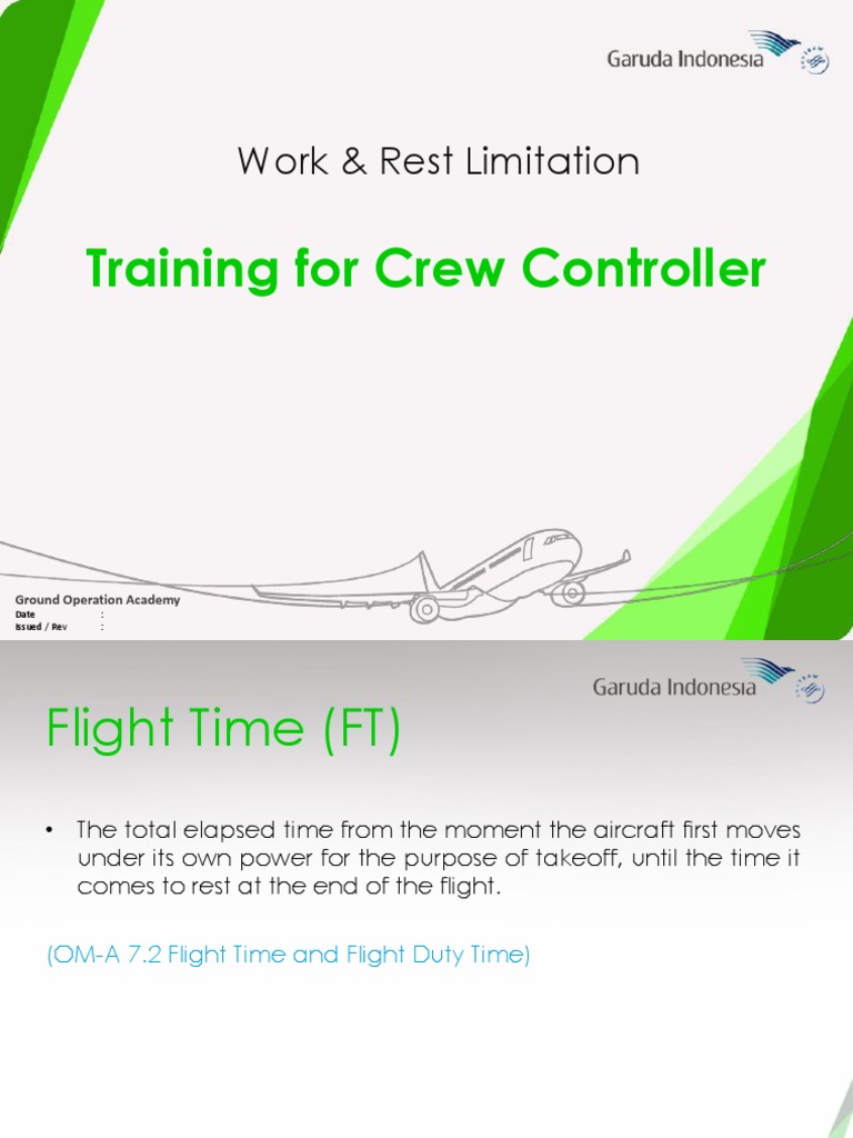 Training For Crew Controller 2018 - Modul 4 - Work & Rest Limitation ...