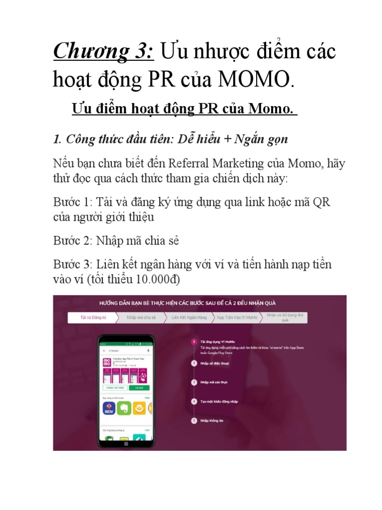 Chương 3 Ưu nhược điểm các hoạt động PR của MOMO. | PDF
