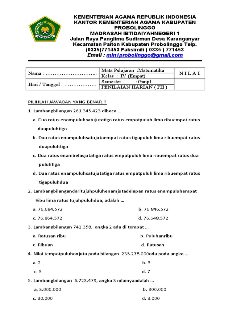 PH 1 MTK 4 - Ganjil | PDF