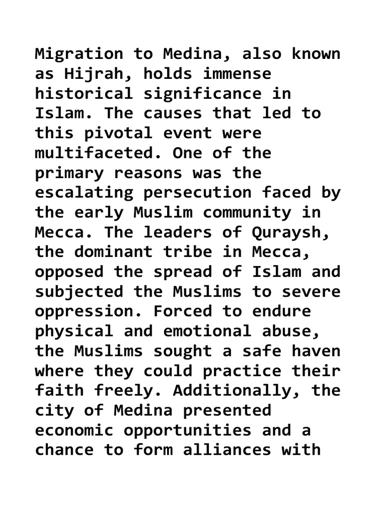 Migration To Madina | PDF