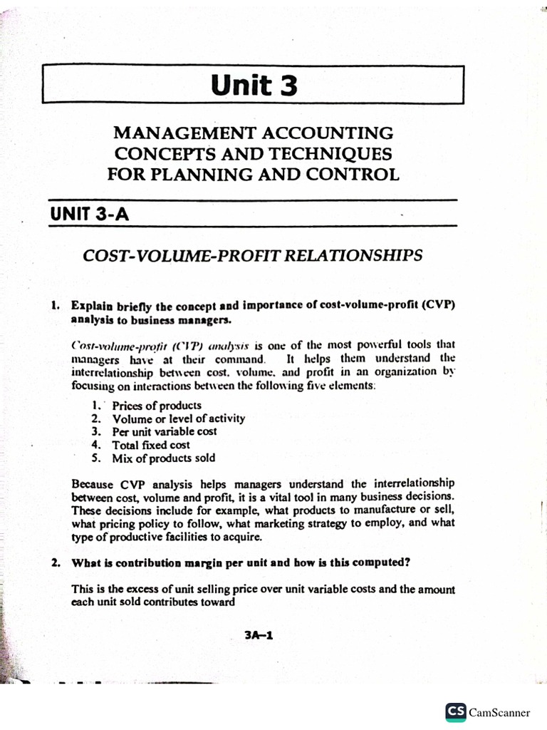 CVP Analysis MAS Cabrera | PDF