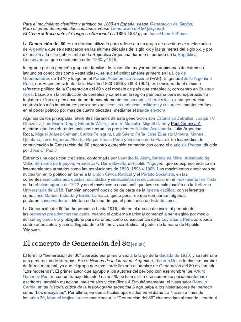 Generación Del 80 | PDF | Argentina