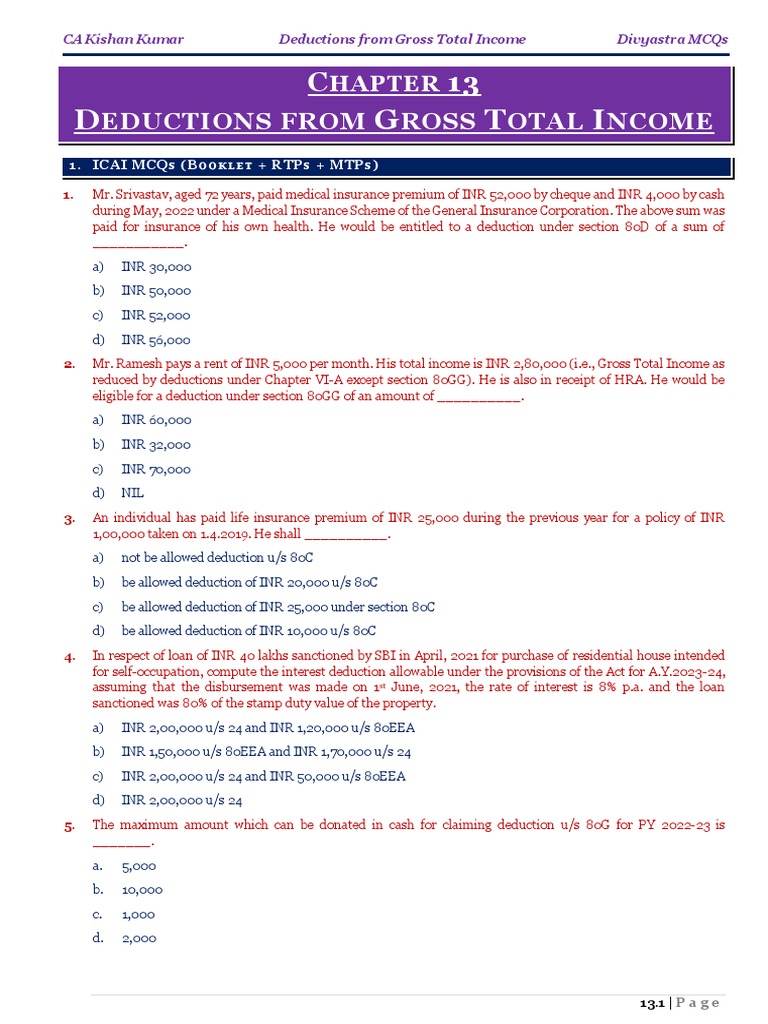 GST MCQ For Nov 2023 Tds | PDF | Tax Deduction | Life Insurance