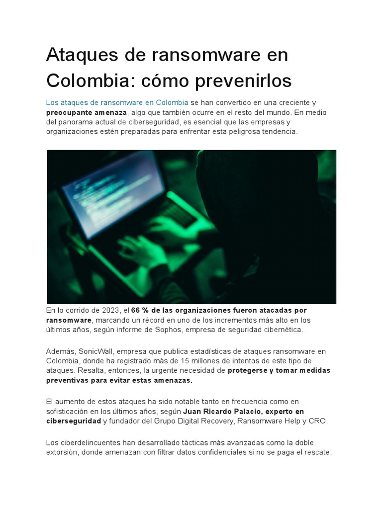 Ataques de Ransomware en Colombia: Cómo Prevenirlos | PDF | La ...
