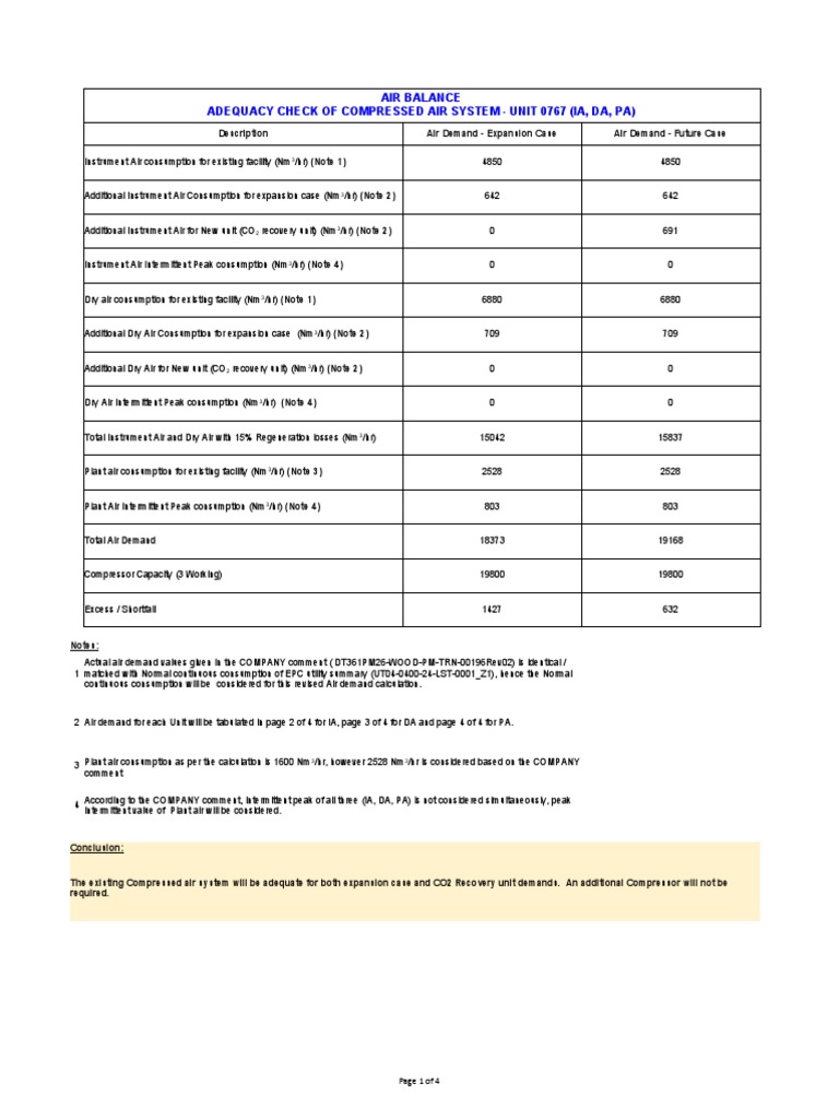 Attachment-4 - Compressed Air Balance Calculation | PDF | Energy ...