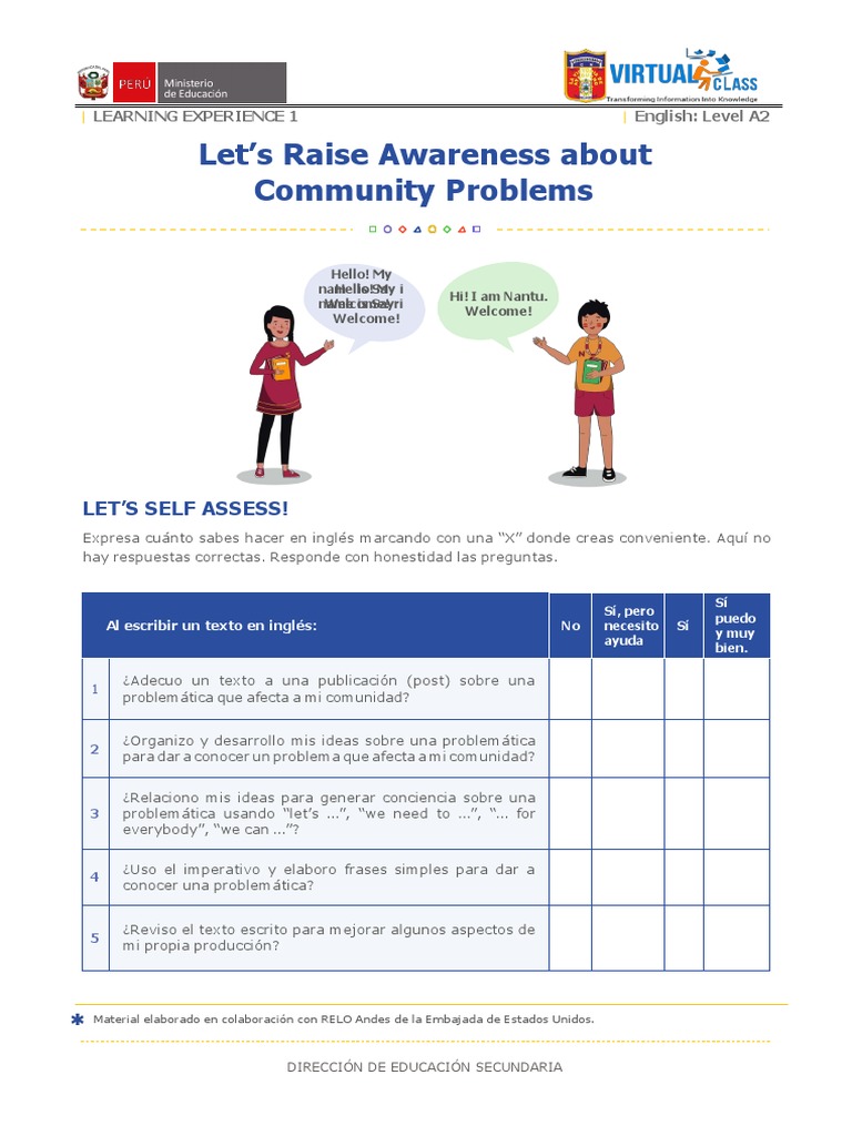 Community Awareness for A2 English Learners | PDF | Social Psychology ...