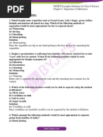 Class 6 Separation of Substances MCQ | PDF