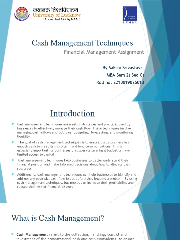 Effective Cash Management Techniques | PDF | Banks | Electronic Data ...
