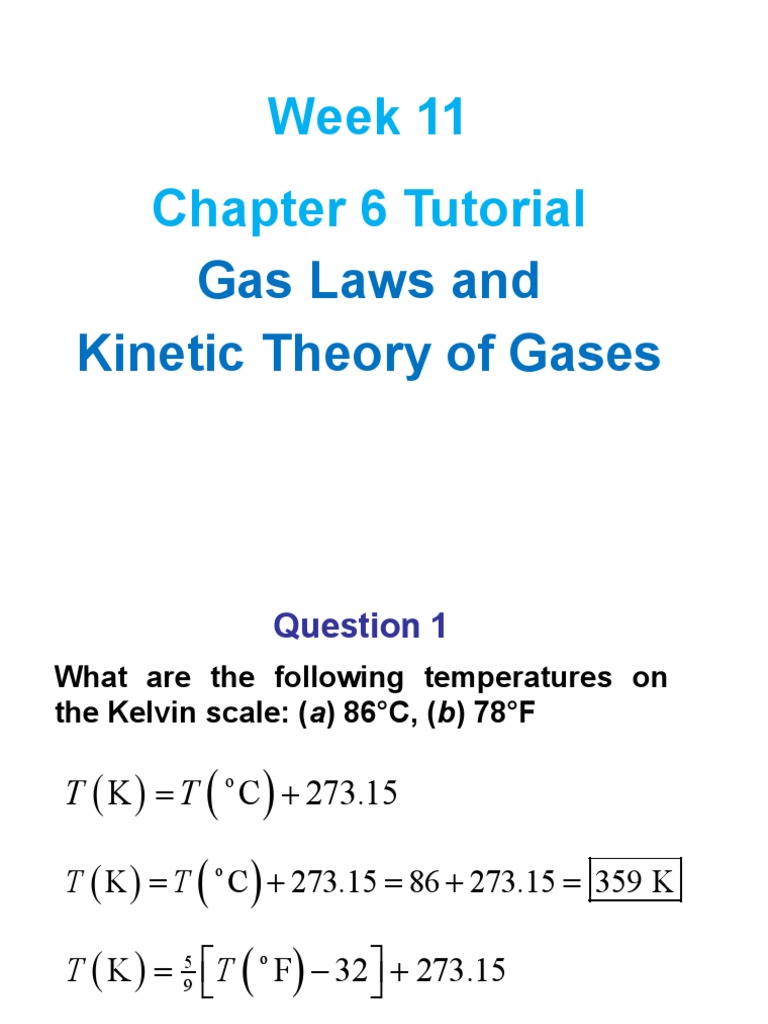 Tutorial Chapter 6 Part 1 | Download Free PDF | Gases | Temperature