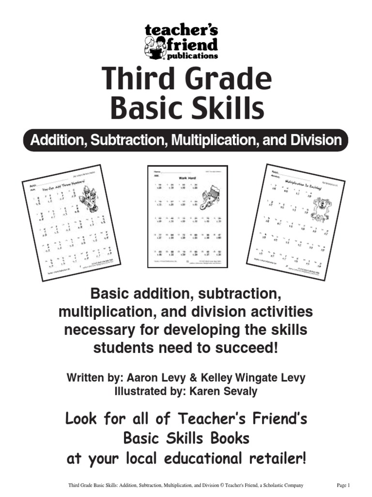 3rd Grade Basic Skills - Math - Addition, Subtraction, Multiplication ...