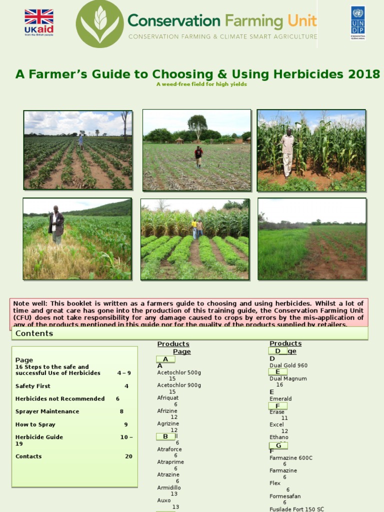 A Farmers Guide To Choosing and Using Herbicides CFU 2018 Printing ...