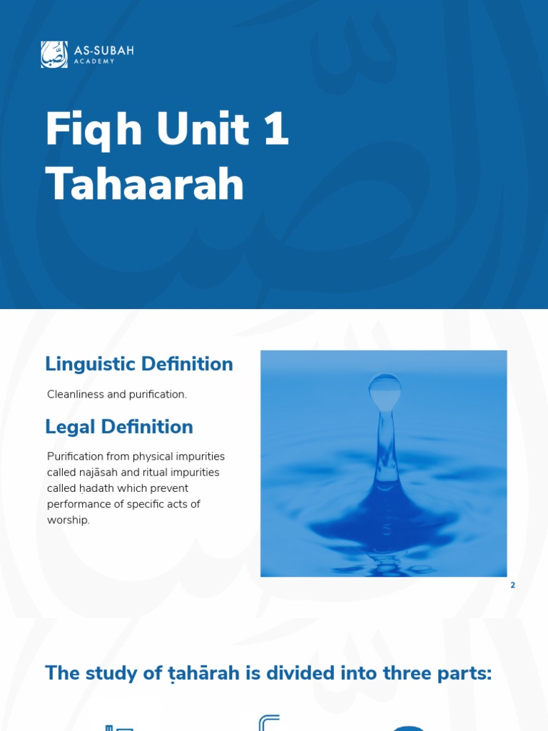Unit 1 Fiqh Taharah | PDF