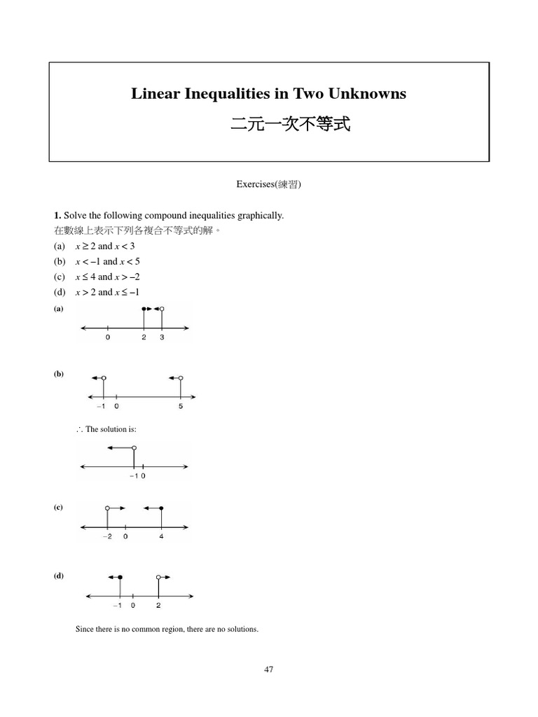Linear Inequalities In Two Unknowns A Pdf Applied Mathematics