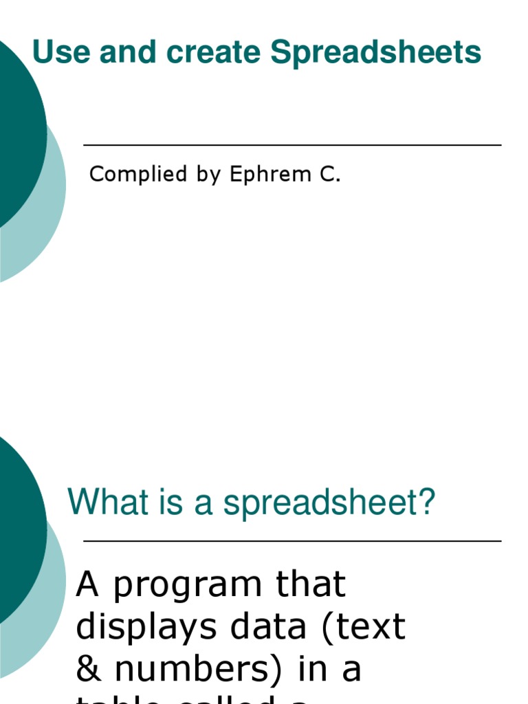 Use and Create Spreadsheet | PDF | Spreadsheet | Worksheet