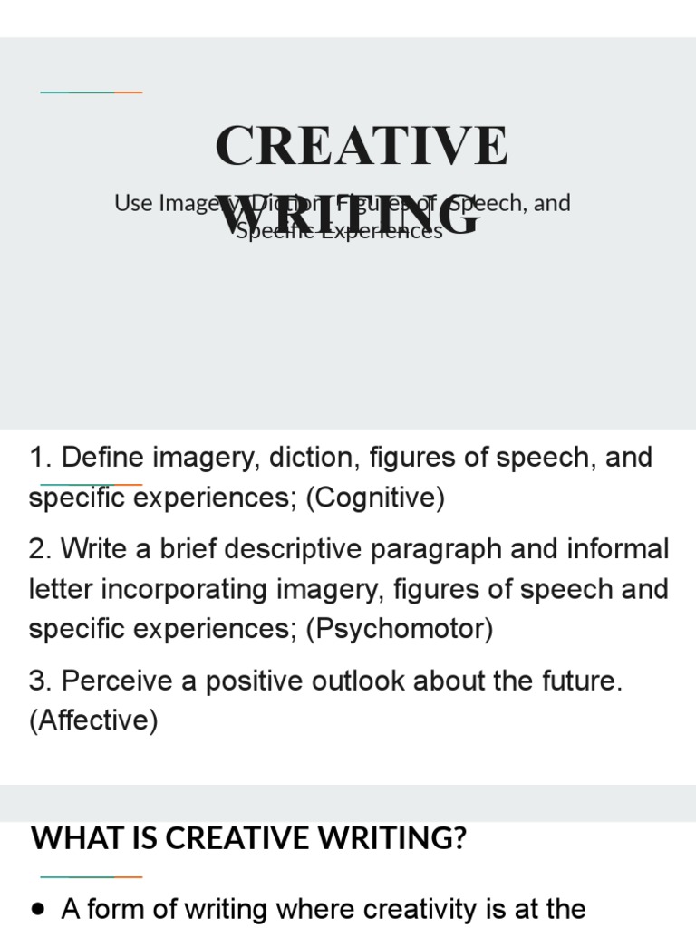 Creative Writing PPT Module 1 | PDF | Senses | Mental Image Creative Writing PPT Module 1 | PDF | Senses | Mental Image