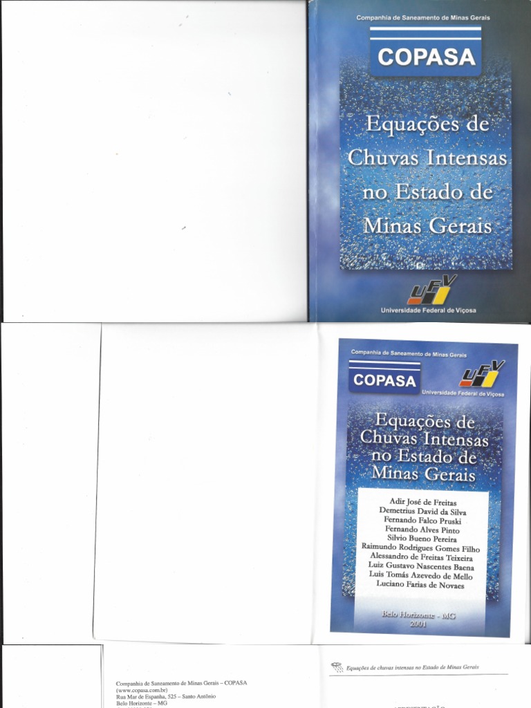 Copasa - Equacao Chuvas - Minas Gerais | PDF