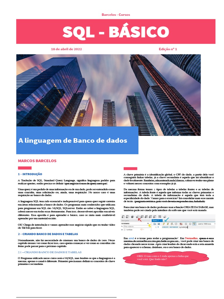 SQL - Básico: A Linguagem de Banco de Dados | PDF | SQL | Linguagem de ...