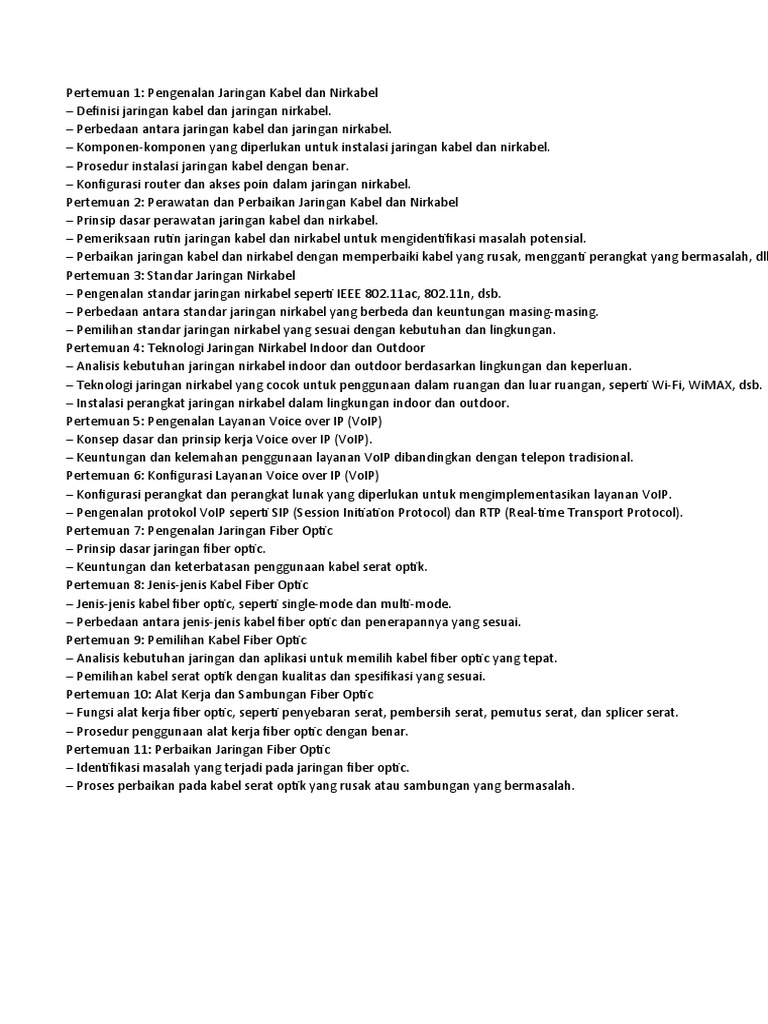 XI - TJKT Rencana Pembelajaran | PDF