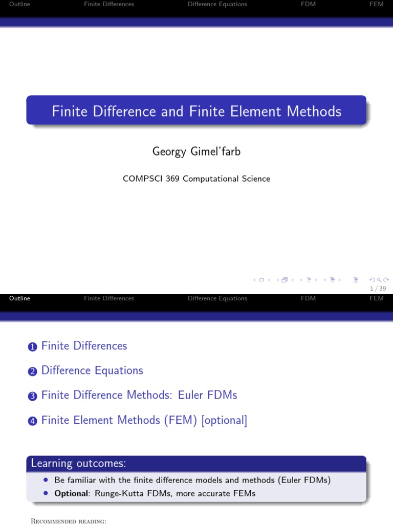 Finite Difference & Element Methods | PDF | Finite Element Method ...
