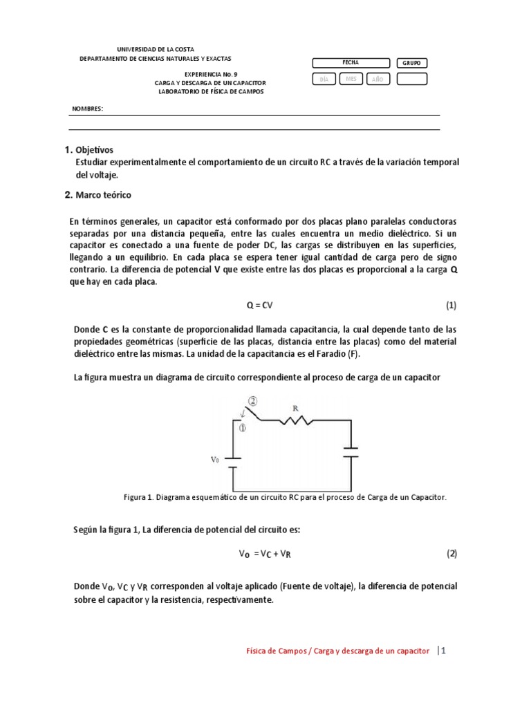 Carga y Descarga de Un Capacitor | PDF | Condensador | Física