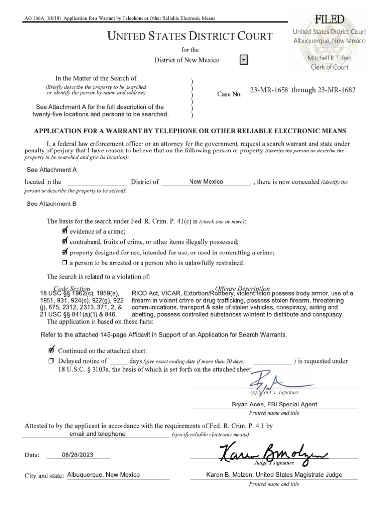 FBI Teams Hit Bandidos Across NM With Search Warrants | PDF | Outlaw ...