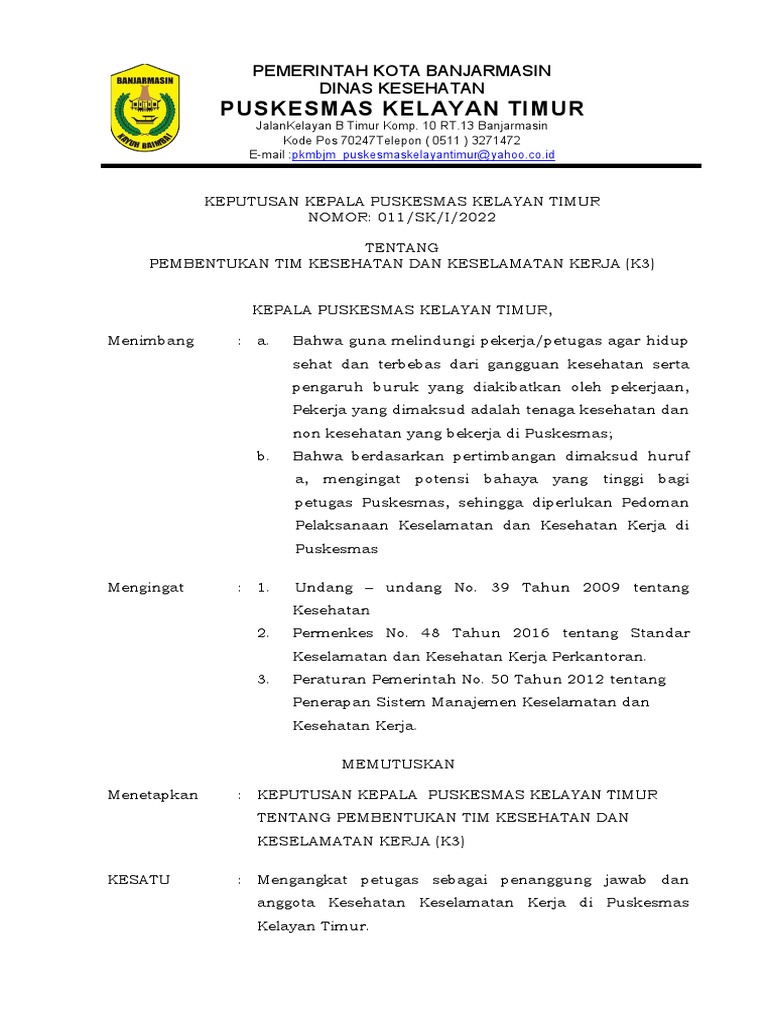 1.3.6.1 Contoh SK K3 | PDF