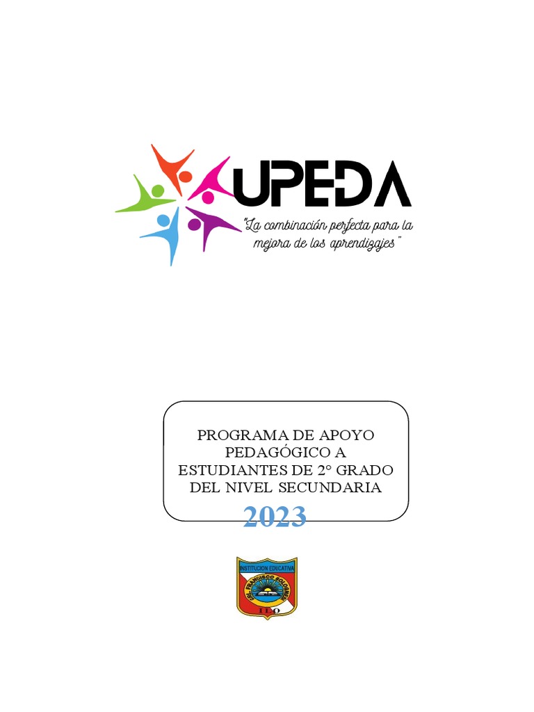 Plan de Apoyo Pedagógico A Estudiantes - Upeda - Anexos 2023 | PDF ...
