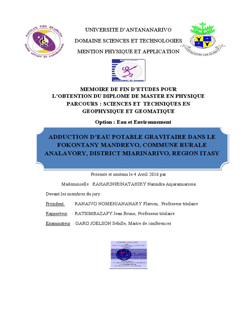 Adduction D'eau Potable | PDF | Eau | Boire de l'eau