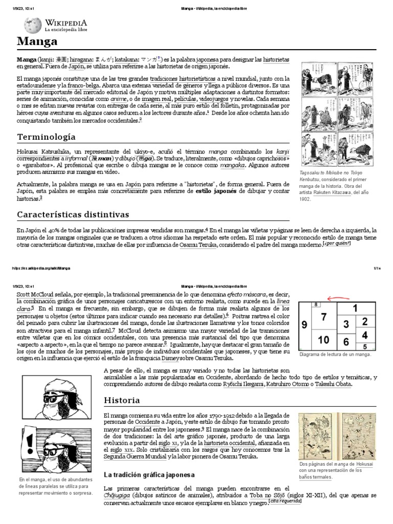 Manga - Wikipedia, La Enciclopedia Libre | Descargar gratis PDF | Manga ...