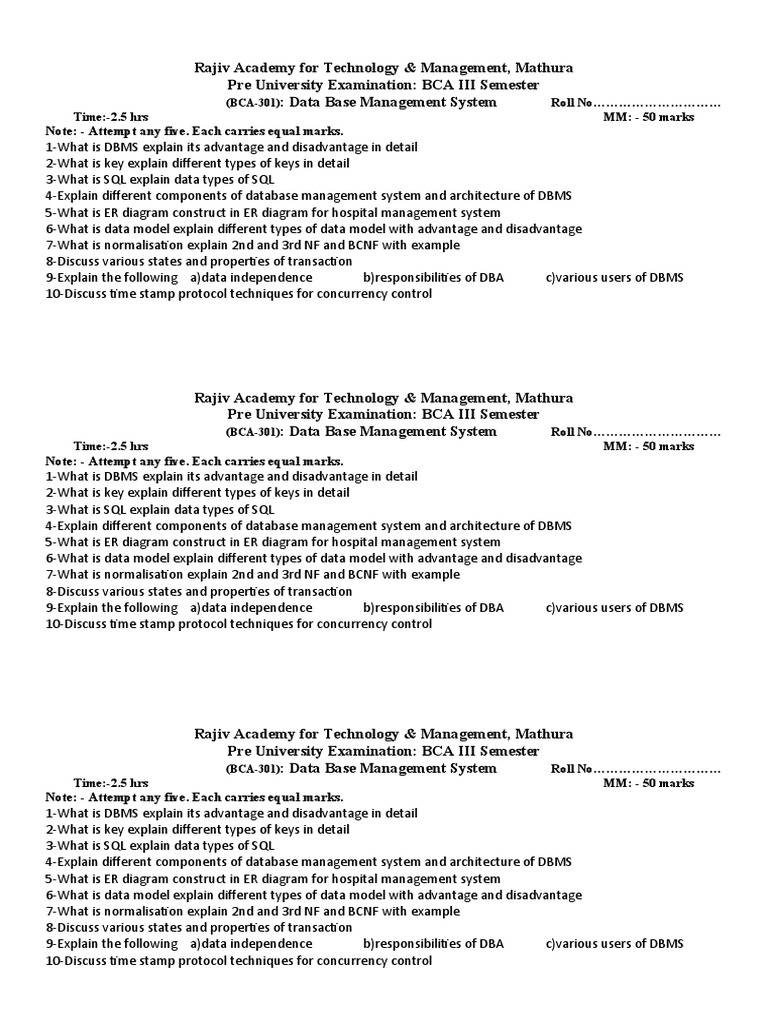 Dbms PUT | PDF | Databases | Database Transaction