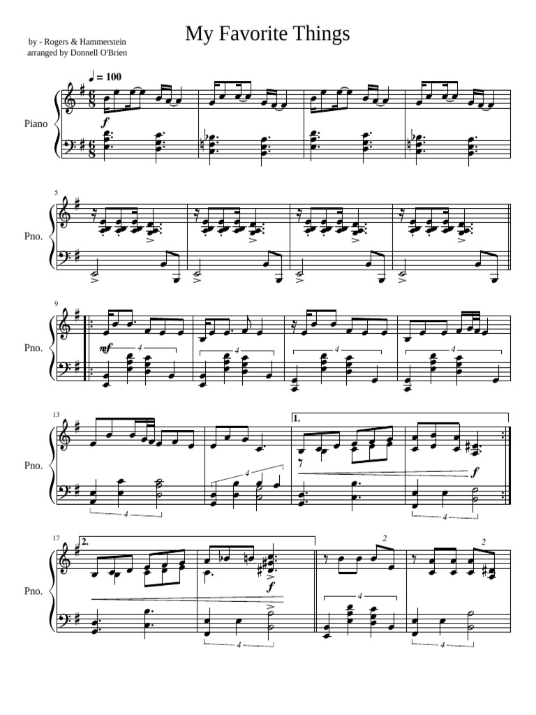 My Favorite Things Rogers and Hammerstein | PDF