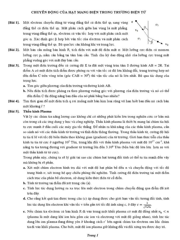 Chuyen Dong Cua Hat Dien Trong Dien Tu Truong | PDF