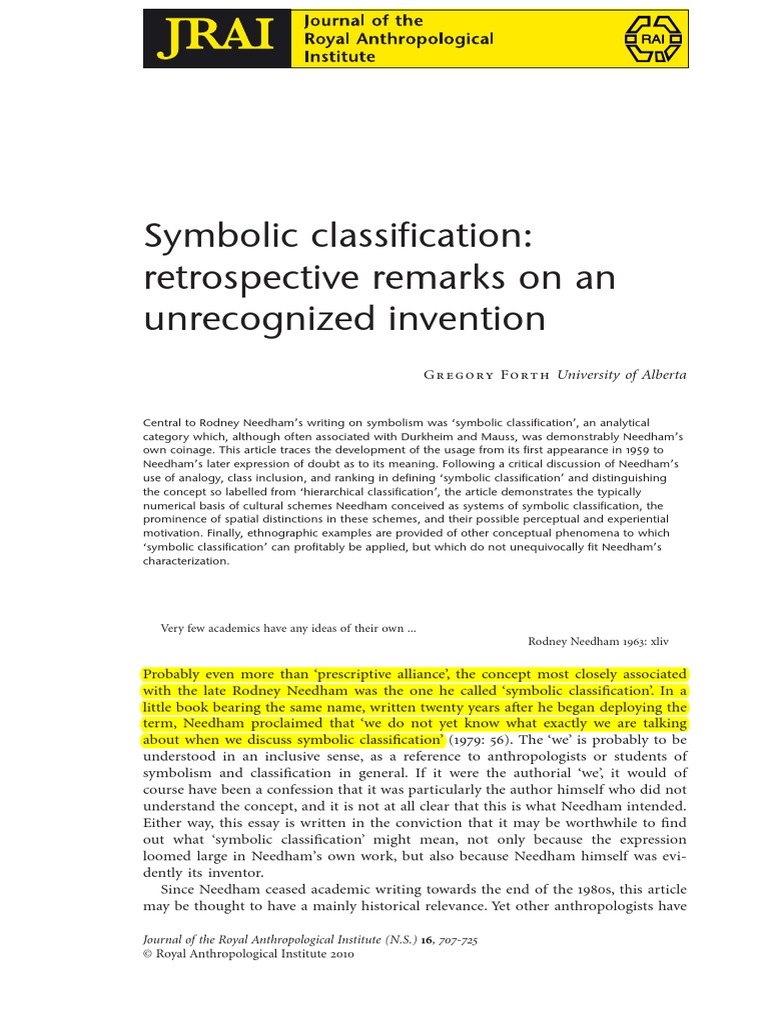 Understanding Symbolic Classification | PDF | Taxonomy (Biology ...