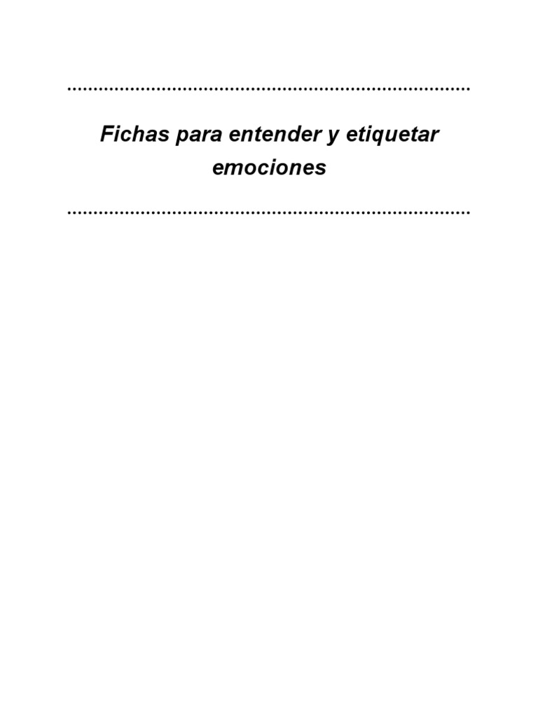 Fichas de Regulación Emocional | PDF | Las emociones | Autorregulación ...
