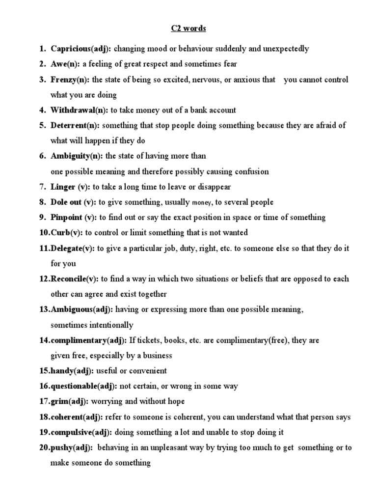C2 Words | PDF