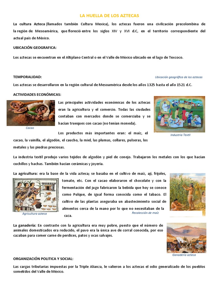Los Aztecas - Separata | PDF | Agricultura | Mesoamérica