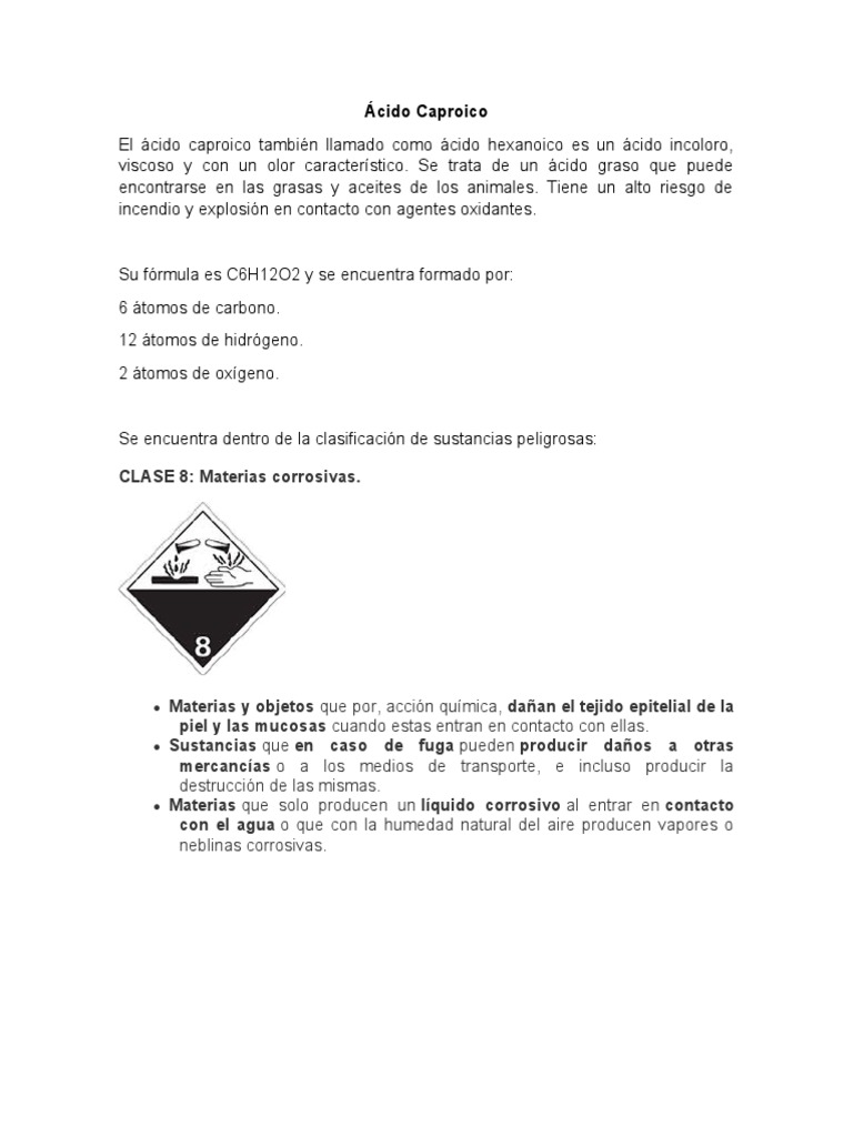 Ácido Caproico | Descargar gratis PDF | Naturaleza | Materiales