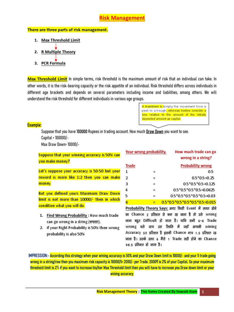 27 Aug Risk Management Theory Notes | PDF | Risk | Probability