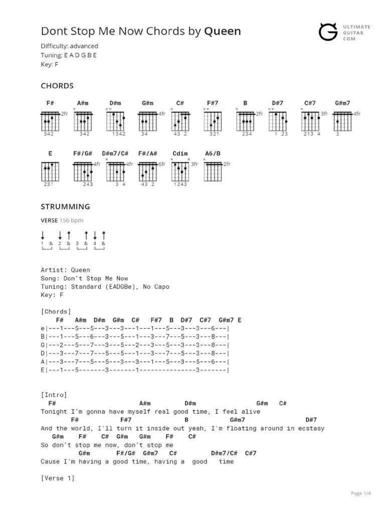 Dont Stop Me Now Chords | PDF